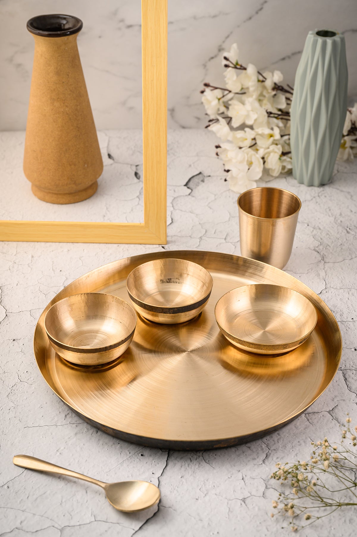 Buy Kansa Crockery Set 6 Pc | Luxury Dinner Set | Kansawala